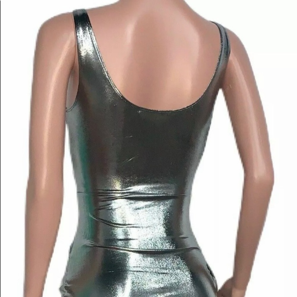Silver Shiny Space Stretchy Costume Dress New - Gem